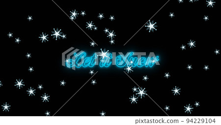 Image of let it snow text over snow falling at... - Stock Illustration ...