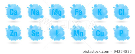 Minerals. Macrominerals and microminerals set,... - Stock Illustration ...