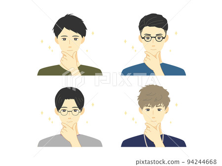 Male hand facial expression upper body set - Stock Illustration ...