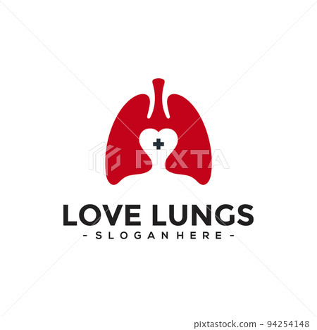 Love Lungs Logo Vector Template Design. Vector... - Stock Illustration ...