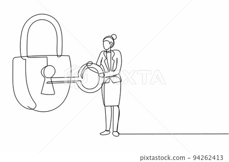 Single continuous line drawing businesswoman... - Stock Illustration ...