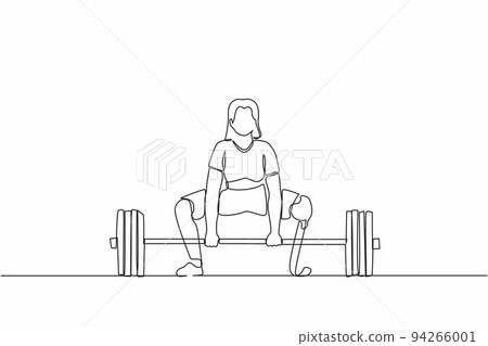 Continuous one line drawing disabled female... - Stock Illustration ...