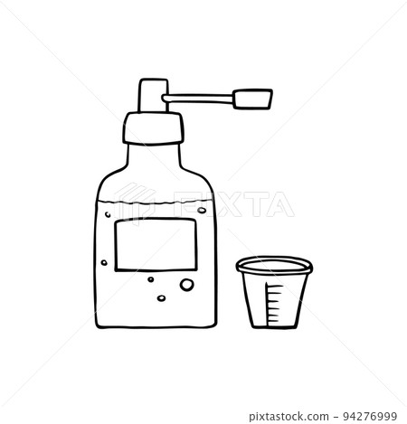 Medical bottle for liquid medicine with measure... - Stock Illustration ...