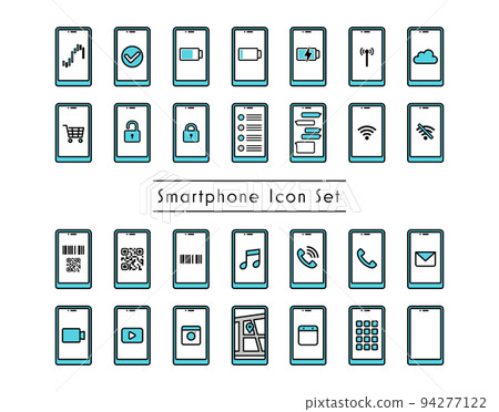 smartphone icon set - Stock Illustration [94277122] - PIXTA
