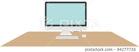 Desktop PC on a wooden desk No background... - Stock Illustration ...