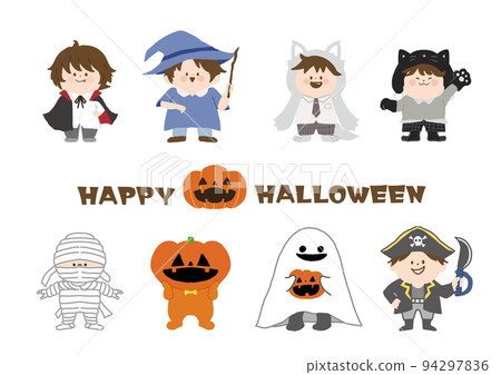 Children cosplaying for Halloween - Stock Illustration [94297836] - PIXTA