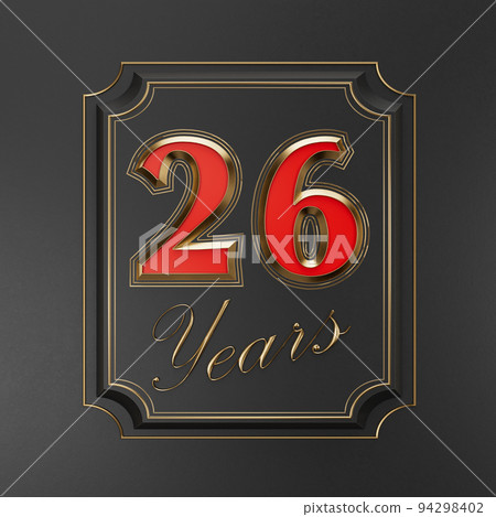 Red inscription twenty-six years (26 years)... - Stock Illustration ...