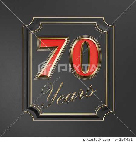 Red inscription seventy years (70 years) with... - Stock Illustration ...