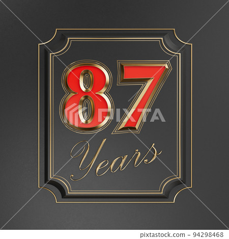 Red inscription eighty-seven years (87 years)... - Stock Illustration ...