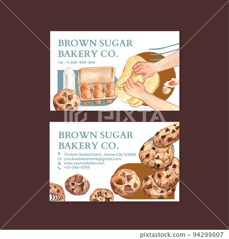 Name card template with homemade cookie... - Stock Illustration ...