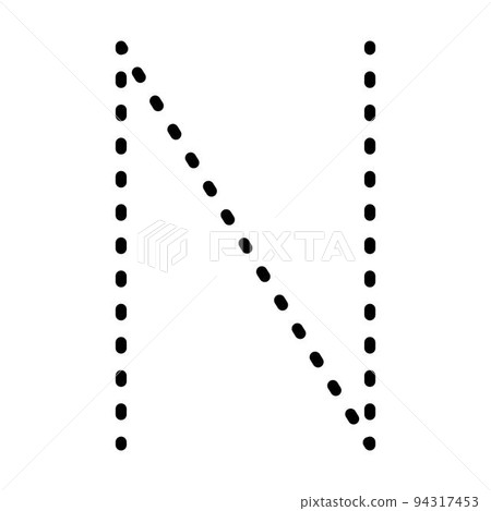 Tracing Alphabet letter N prewriting dotted... - Stock Illustration ...