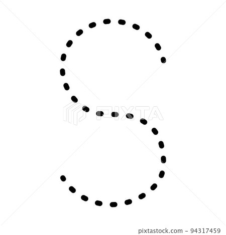 Tracing Alphabet letter S prewriting dotted... - Stock Illustration ...