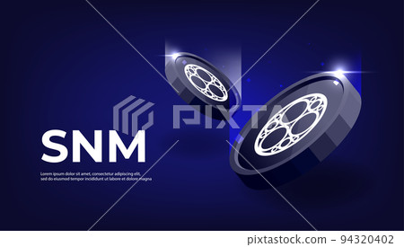 SONM (SNM) coin crypto currency themed banner.... - Stock Illustration ...