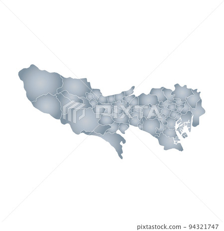 Tokyo metropolitan area and city map - Stock Illustration [94321747 ...