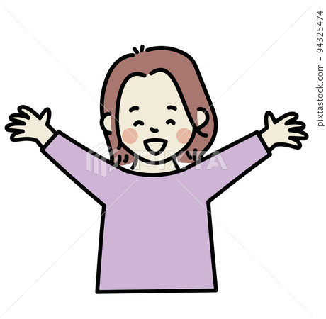 Banzai happy woman - Stock Illustration [94325474] - PIXTA