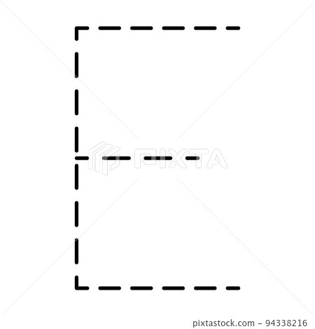 Tracing Alphabet letter E prewriting dotted... - Stock Illustration ...
