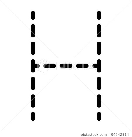 Tracing Alphabet letter H prewriting dotted... - Stock Illustration ...