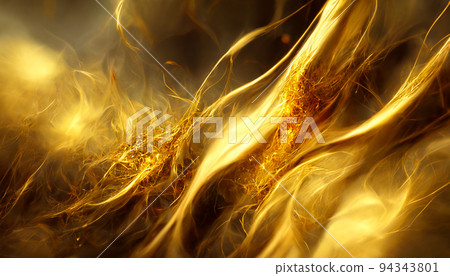 3D Render Golden Flame of fire Abstract on... - Stock Illustration ...