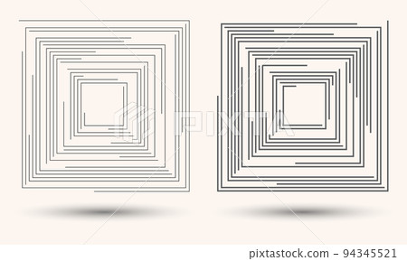 Abstract art geometric lines in square shape.... - Stock Illustration ...