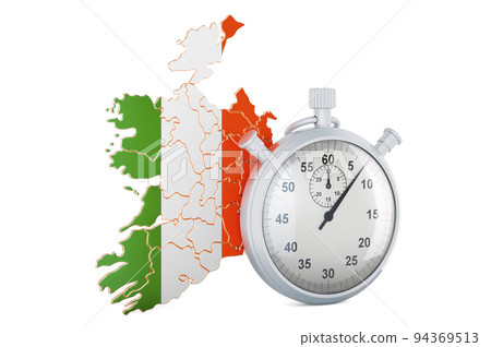 Irish map with stopwatch, 3D rendering - Stock Illustration [94369513 ...