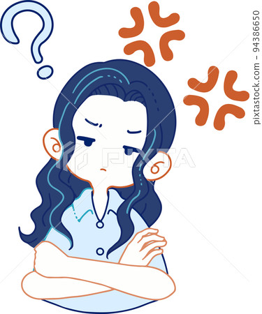 Illustration of a person asking an angry question - Stock Illustration ...