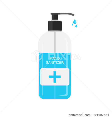 Hand sanitizer pump bottle. Alcohol gel. Kill... - Stock Illustration ...