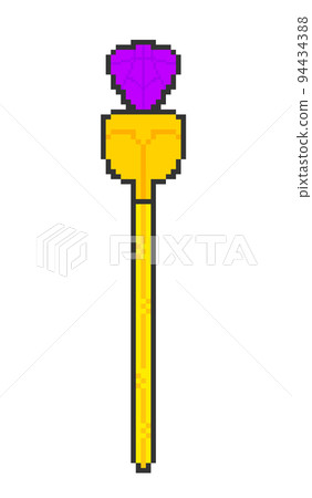 Pixel art magic wand (purple) - Stock Illustration [94434388] - PIXTA