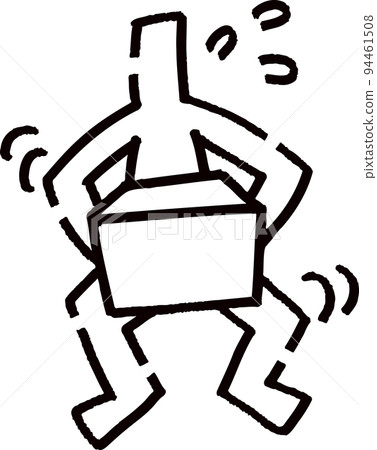 Stickman carrying heavy objects - Stock Illustration [94461508] - PIXTA