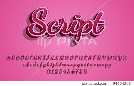 3D Script Text effect, Editable Text Style - Stock Illustration ...