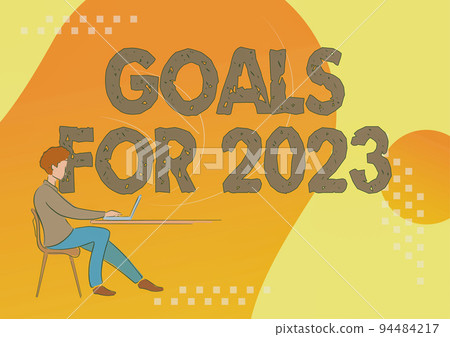 Writing displaying text Goals For 2023The... - Stock Illustration ...