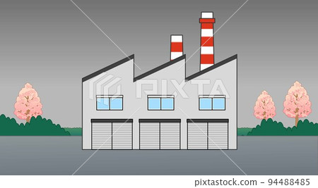 Factory with chimney - Stock Illustration [94488485] - PIXTA