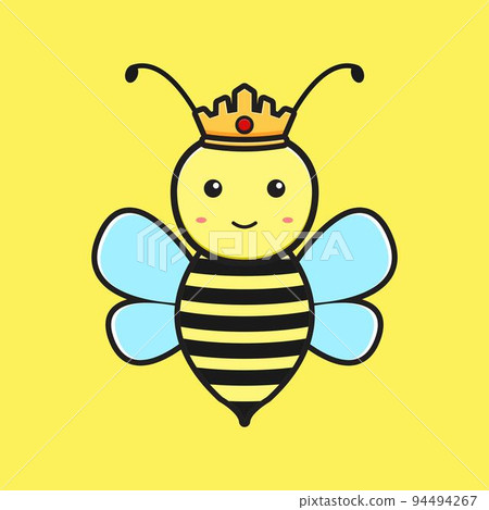 Queen bee mascot cartoon icon vector illustration - Stock Illustration ...