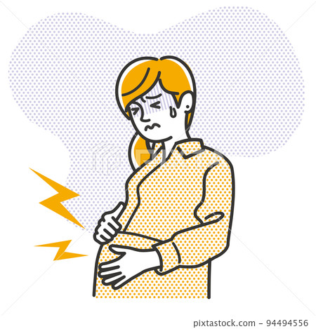 labor pains, sick young pregnant woman - Stock Illustration [94494556 ...