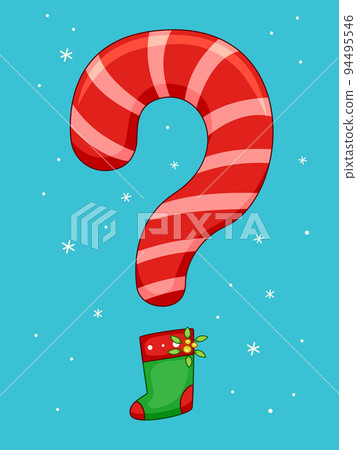 Question Mark Christmas Sock Illustration - Stock Illustration ...