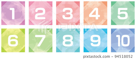 watercolor number square - Stock Illustration [94518052] - PIXTA
