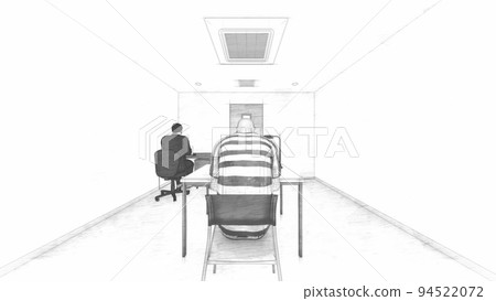 Police interrogation room male illustration - Stock Illustration ...