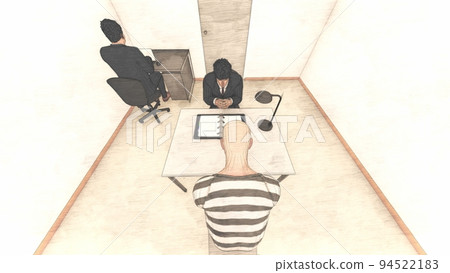 Police interrogation room male illustration - Stock Illustration ...