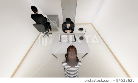 Police interrogation room female illustration - Stock Illustration ...