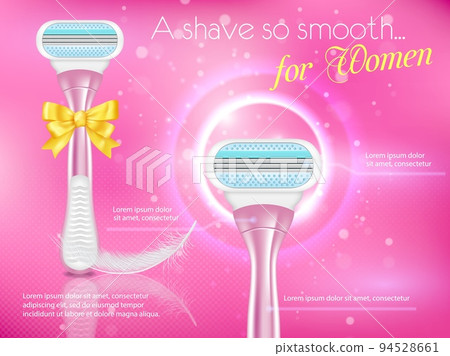 Shaving razor ads, vector realistic illustration - Stock Illustration ...
