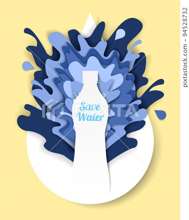 Save water vector paper cut design template-插圖素材 [94528732] - PIXTA圖庫