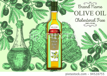 Olive oil ads vector poster, banner template - Stock Illustration ...