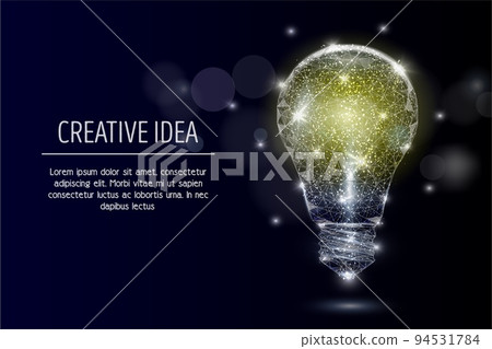 Electric light bulb vector geometric polygonal... - Stock Illustration ...