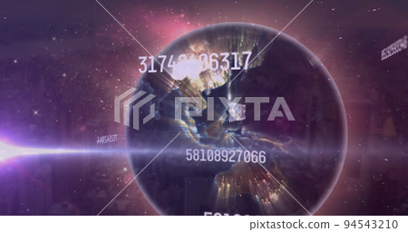 Image of numbers changing with globe and... - Stock Illustration ...