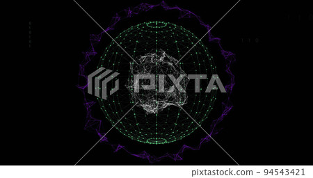 Image of data processing over shapes and globe - Stock Illustration ...