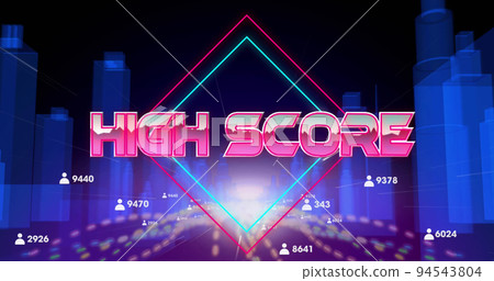 Image of high score text banner and profile... - Stock Illustration ...