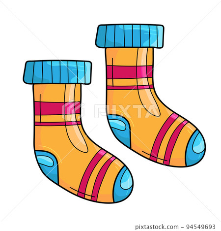 Bright orange warm autumn knitted socks, vector... - Stock Illustration ...