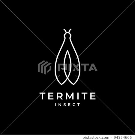 minimal lines modern termite logo design - Stock Illustration [94554666 ...