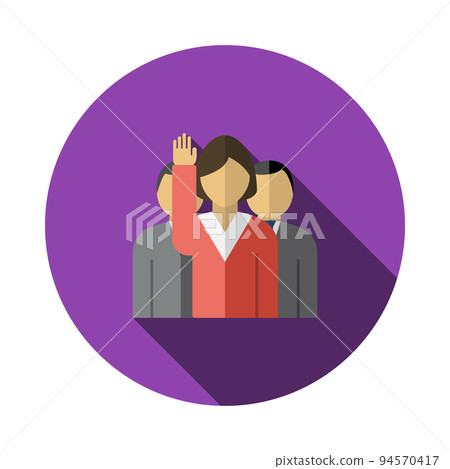 Voting Lady With Men Behind Icon-插圖素材 [94570417] - PIXTA圖庫