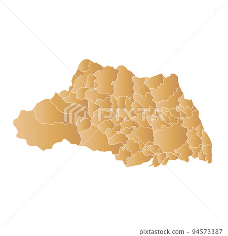 Saitama prefecture and municipalities map - Stock Illustration ...