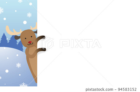 Reindeer holding signboard template - Stock Illustration [94583152] - PIXTA